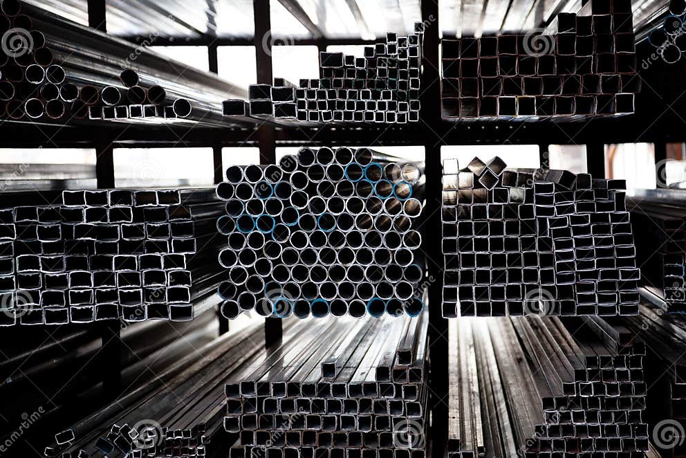 Stacked Steel Pipes stock image. Image of light, group - 14076791