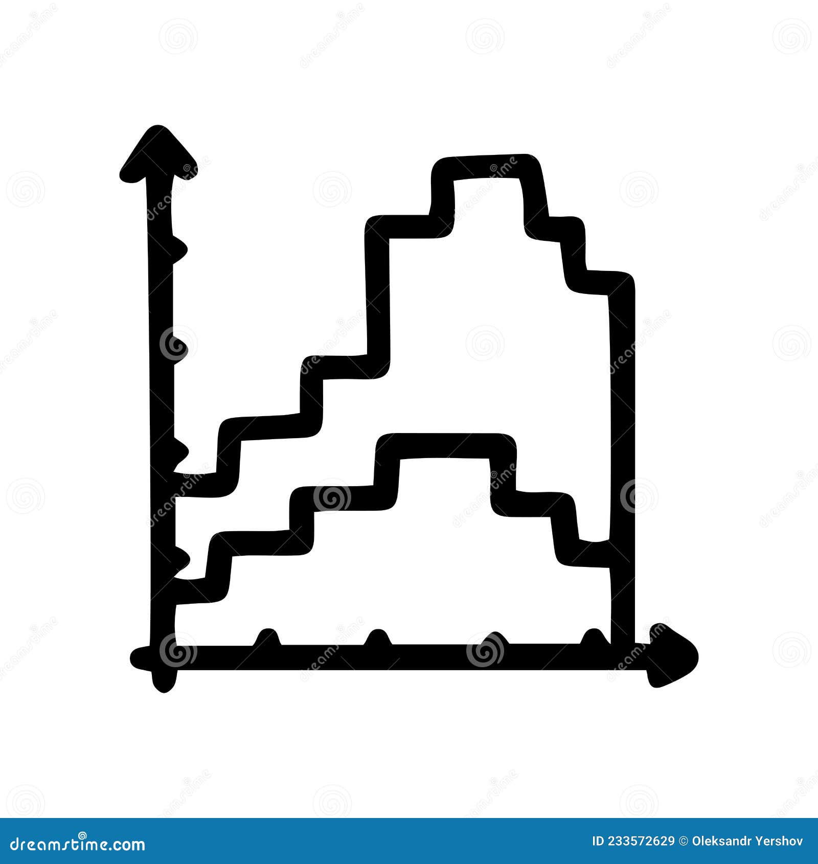 Stacked Step Area Chart Line Vector Doodle Simple Icon Stock Vector ...