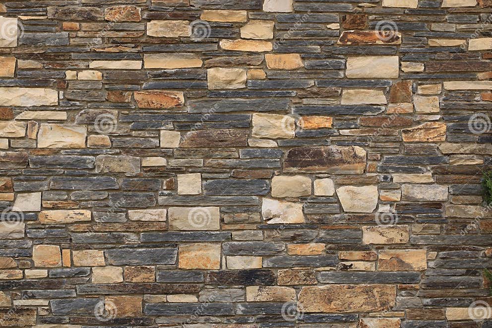 Stacked Stone Brick Wall. Stone Cladding Wall Made of Natural Grey ...