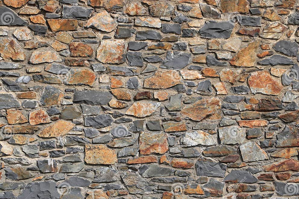 Stacked Stone Brick Wall. Stone Cladding Wall Made of Natural Grey ...