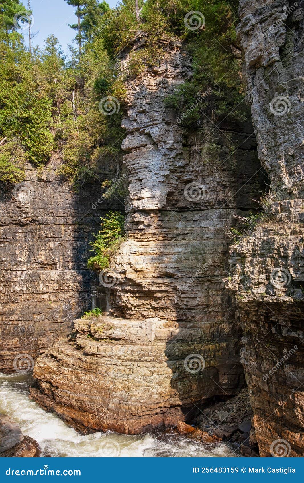 Stacked Stone Cliff at Ausable Chasm in Upstet NY Stock Image - Image ... Stacked Stone Cliff at Ausable Chasm in Upstet NY Stock Image - Image ...