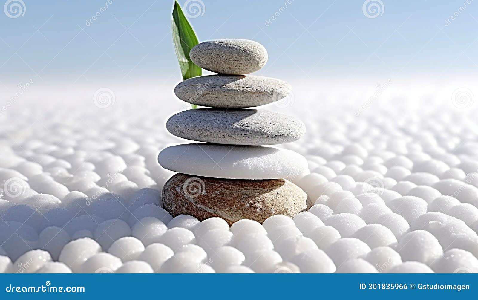 Stacked Stone Pyramid Represents Harmony and Tranquility Generated by ...