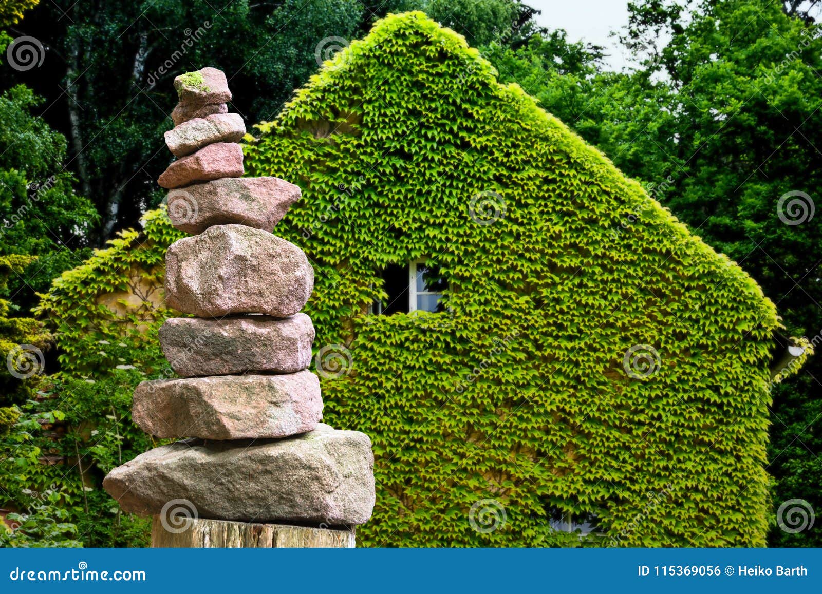 Stone Pyramid and Eco House Stock Photo - Image of nature, facade ...