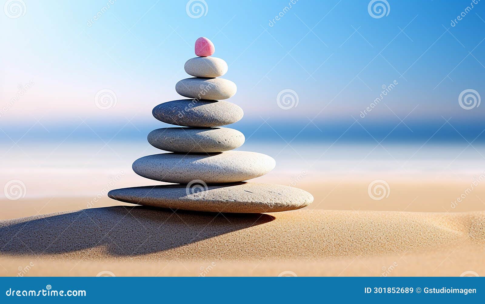 Stacked Stone Pyramid Symbolizes Harmony and Relaxation Generated by AI ...