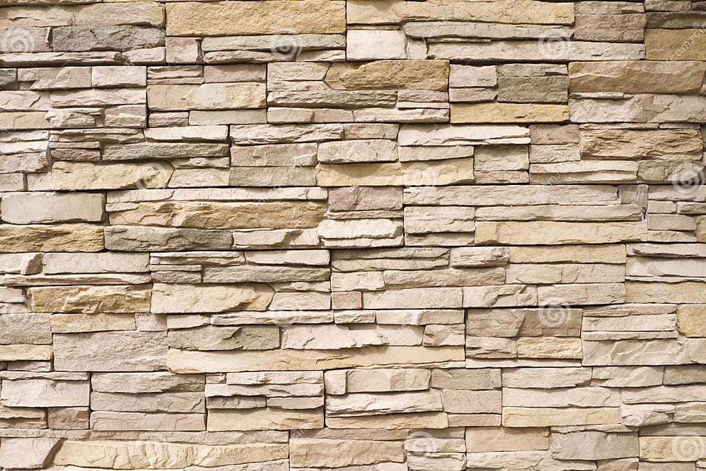 Stacked Stone Wall Background Horizontal Stock Image - Image of ...