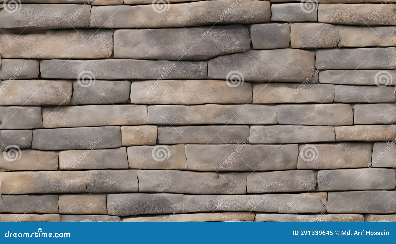 Stacked Stone Wall Background Horizontal Generated by Ai Stock ...