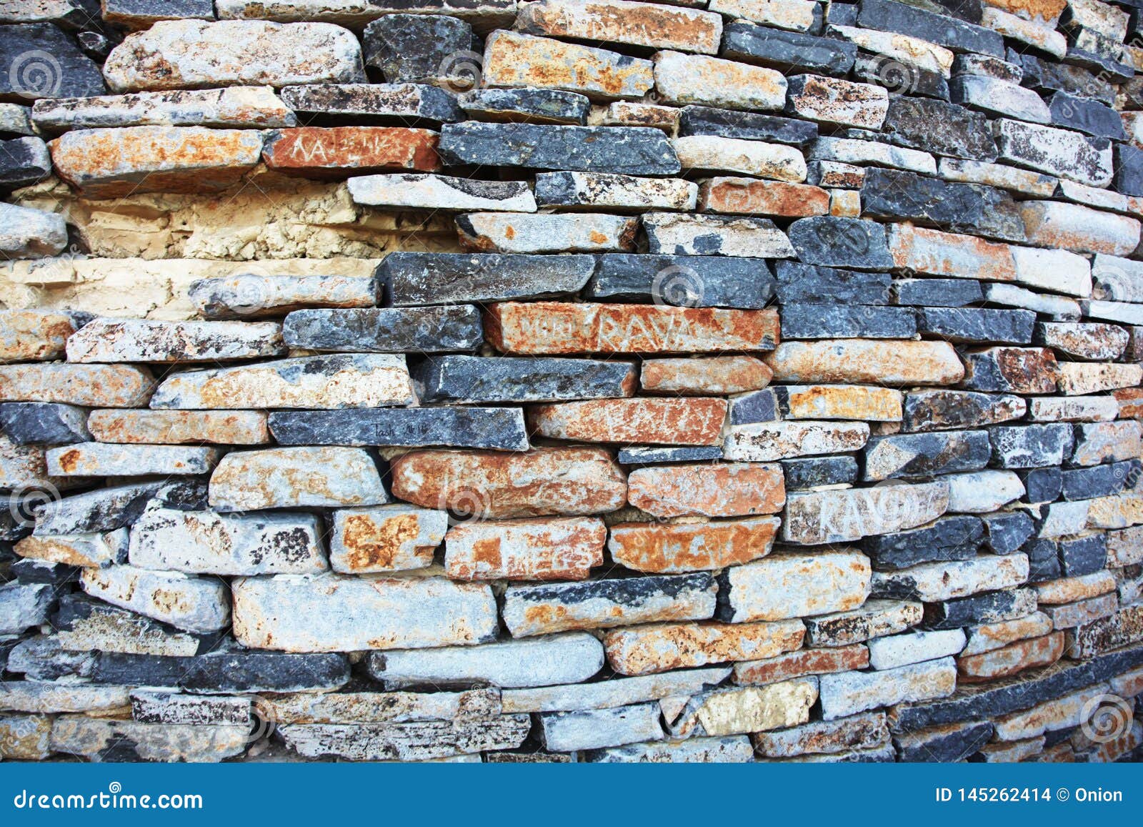 Stacked stone wall stock photo. Image of abstract, block - 145262414