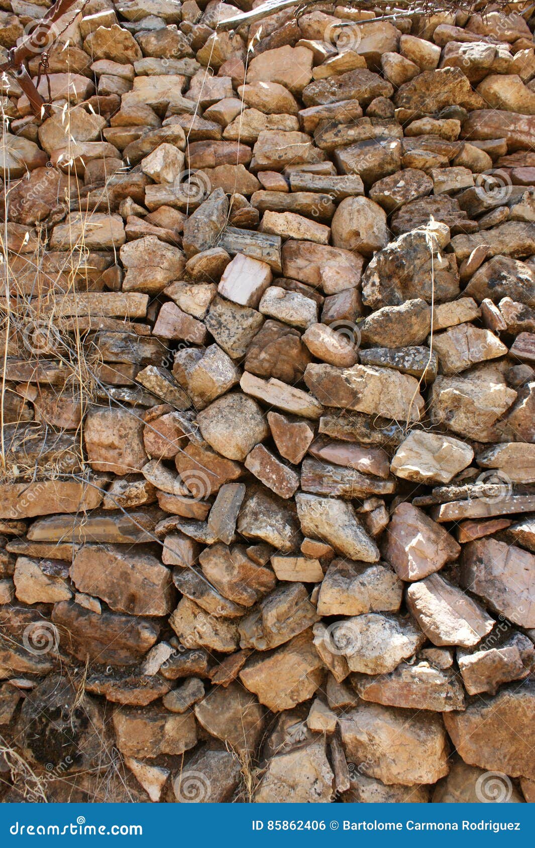 Stacked Stone Wall of Several Sizes Stock Photo - Image of beauty ...