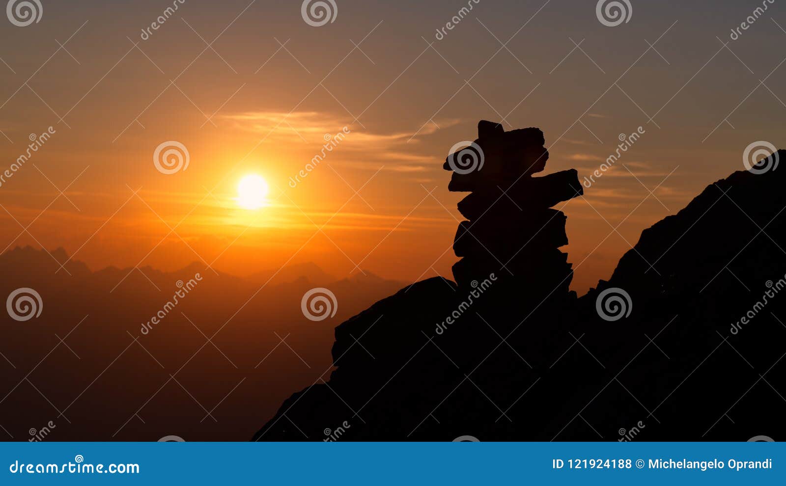 Stacked Stones Marking the Right Path of a Mountain Path Stock Photo ...