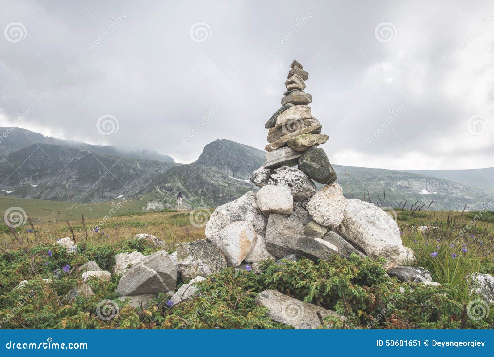 Stacked Stones in the Mountain Stock Image - Image of blue, stack: 58681651