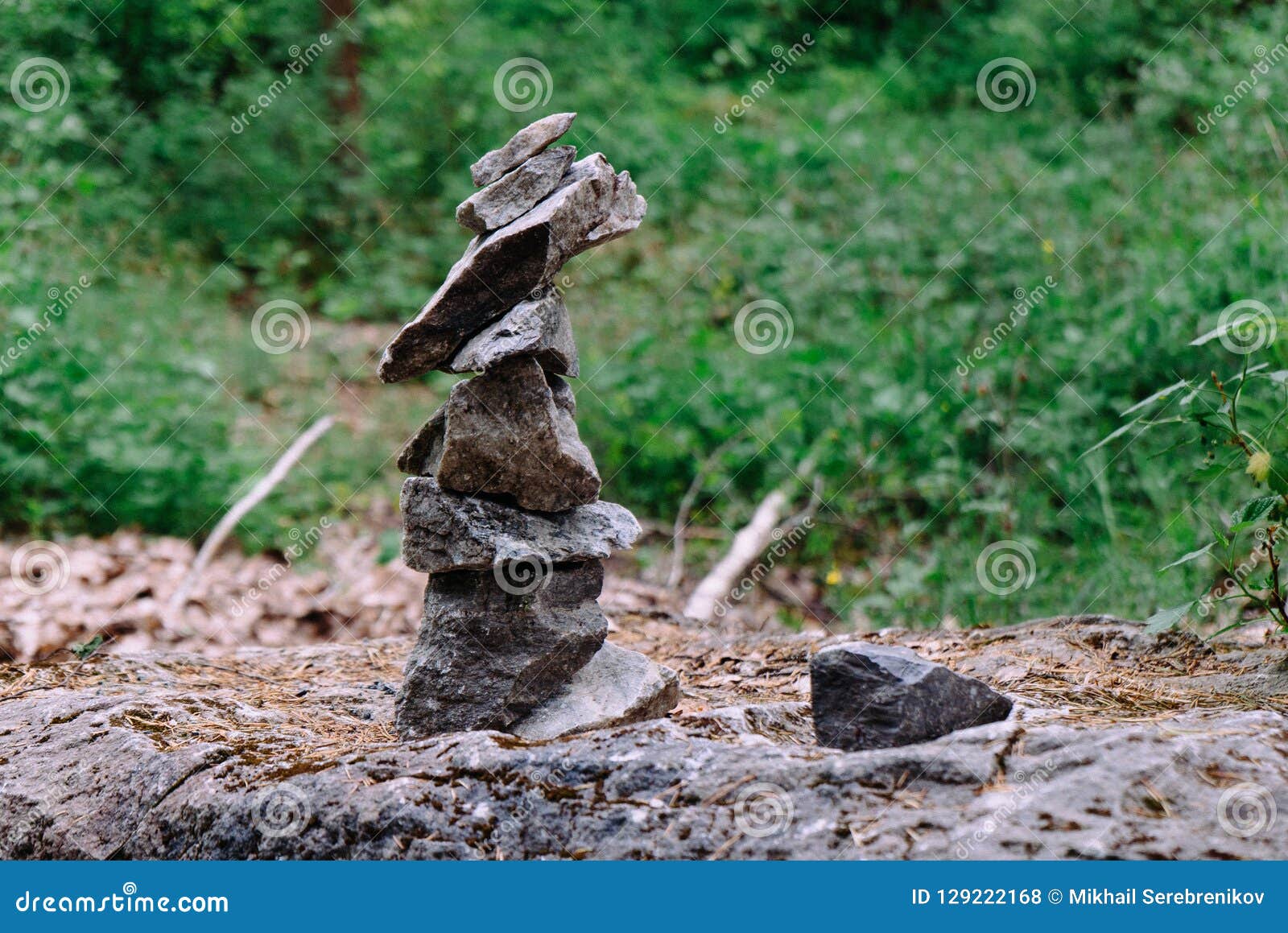 The Stacked Stones in the Shape of Stock Photo - Image of dark, black ...
