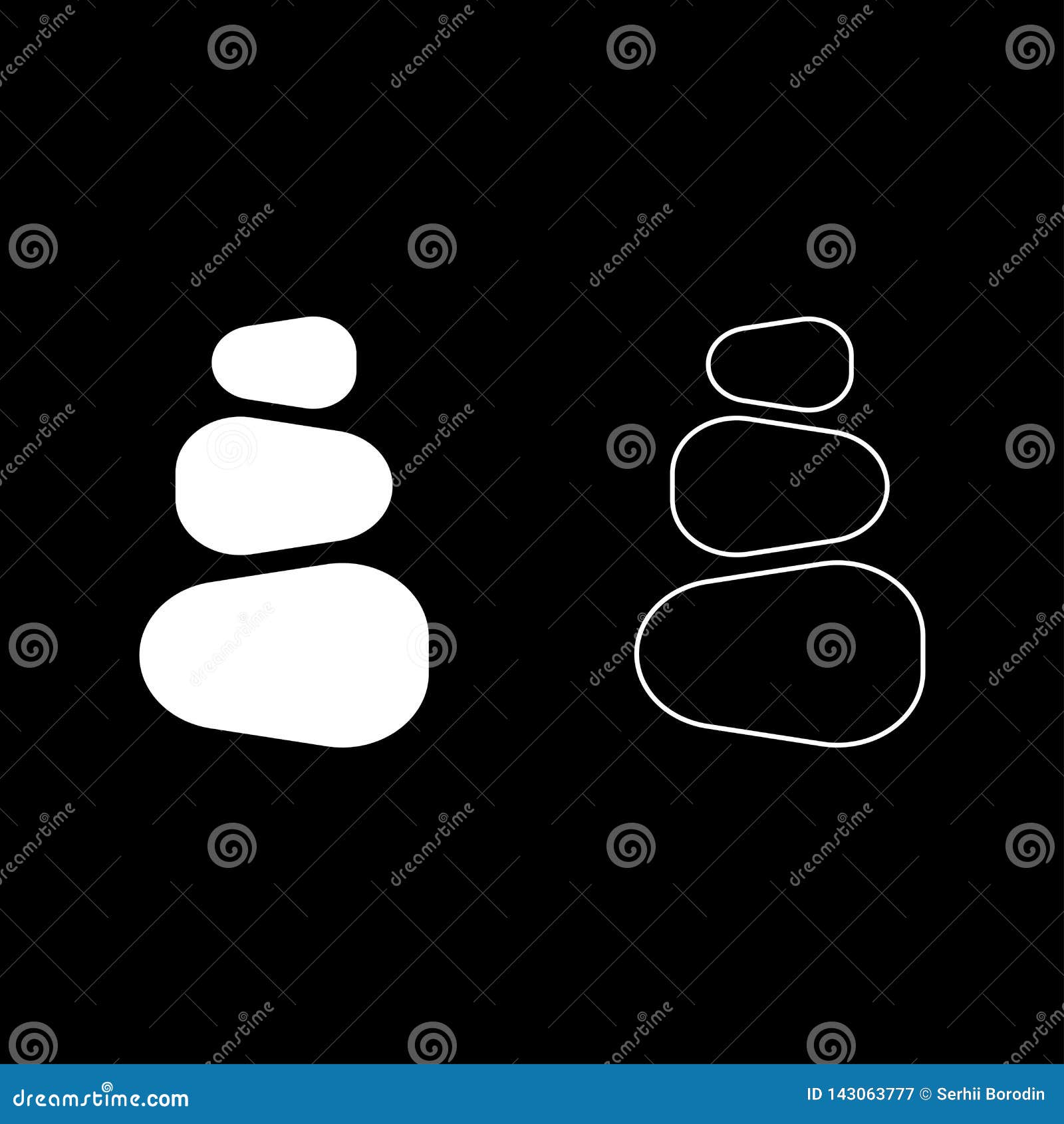 Stacked Stones Stack Stones Zen Stone Tower Spa Stones Stack Icon Set ...