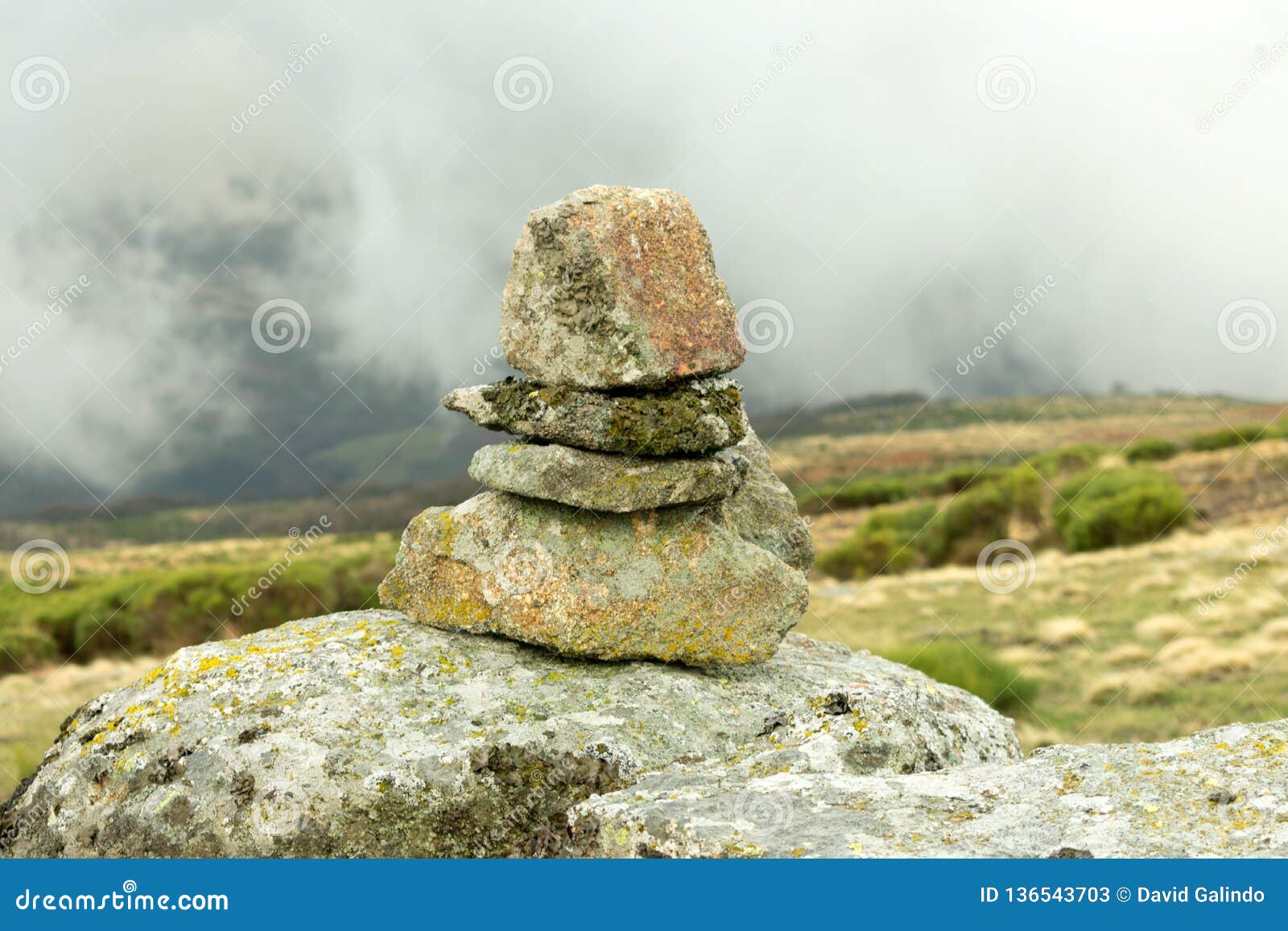 Stacked Stones on Trekking Mountain Trail Stock Image - Image of ...