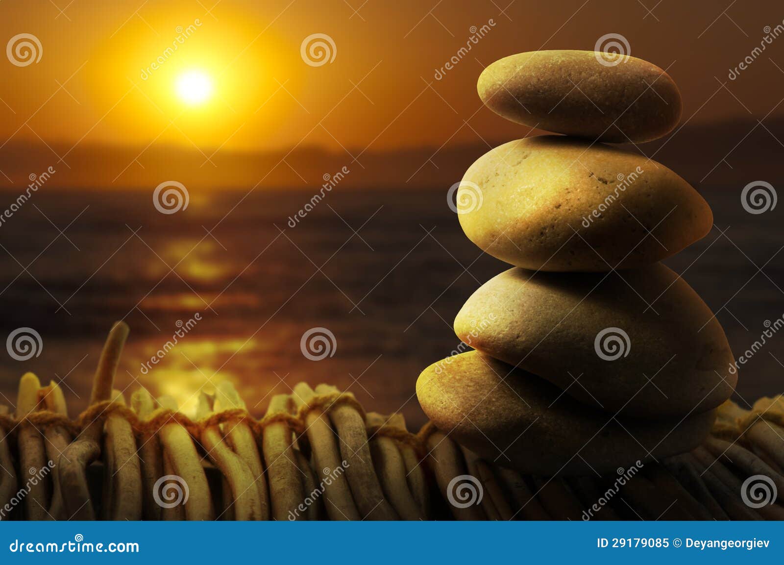 Stacked Stones on Wooden Base for Spa Stock Image - Image of medicine ...