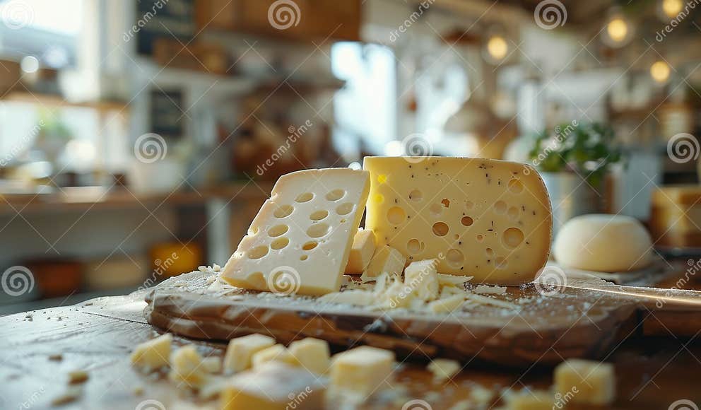 Stacked Swiss Cheese Explodes with Steam and Shards Stock Image - Image ...
