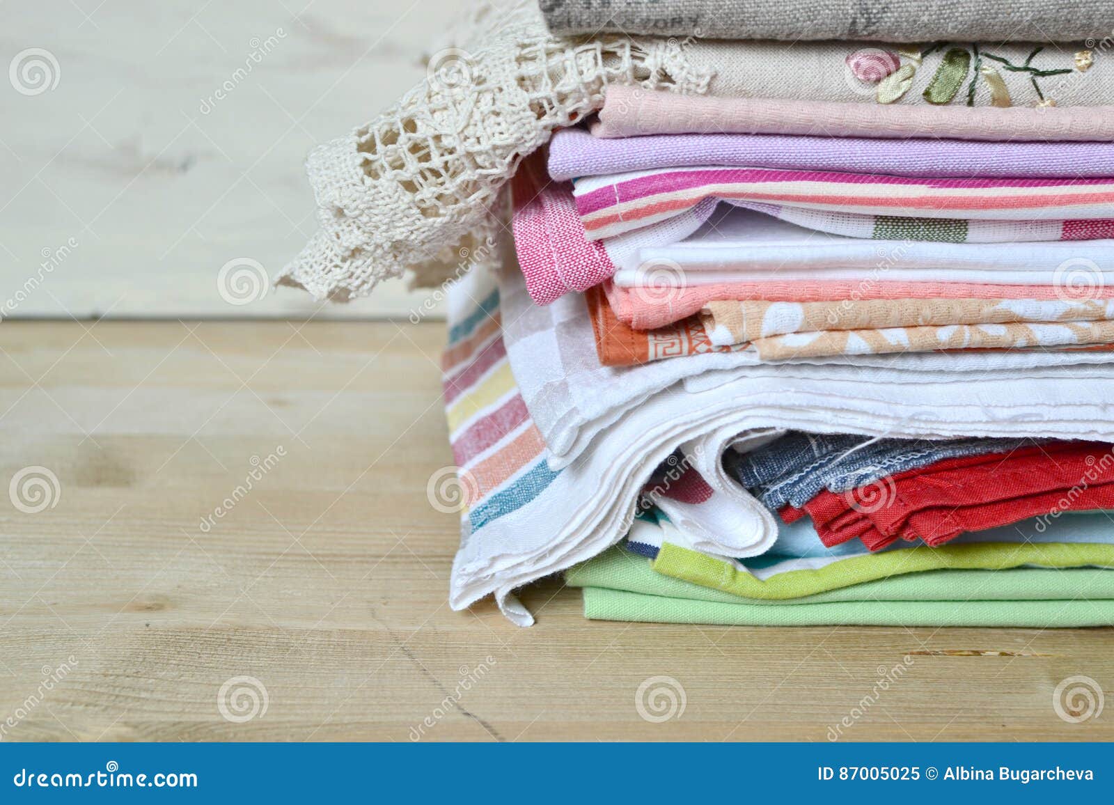 Stacked table linen stock image. Image of kitchen, stack - 87005025