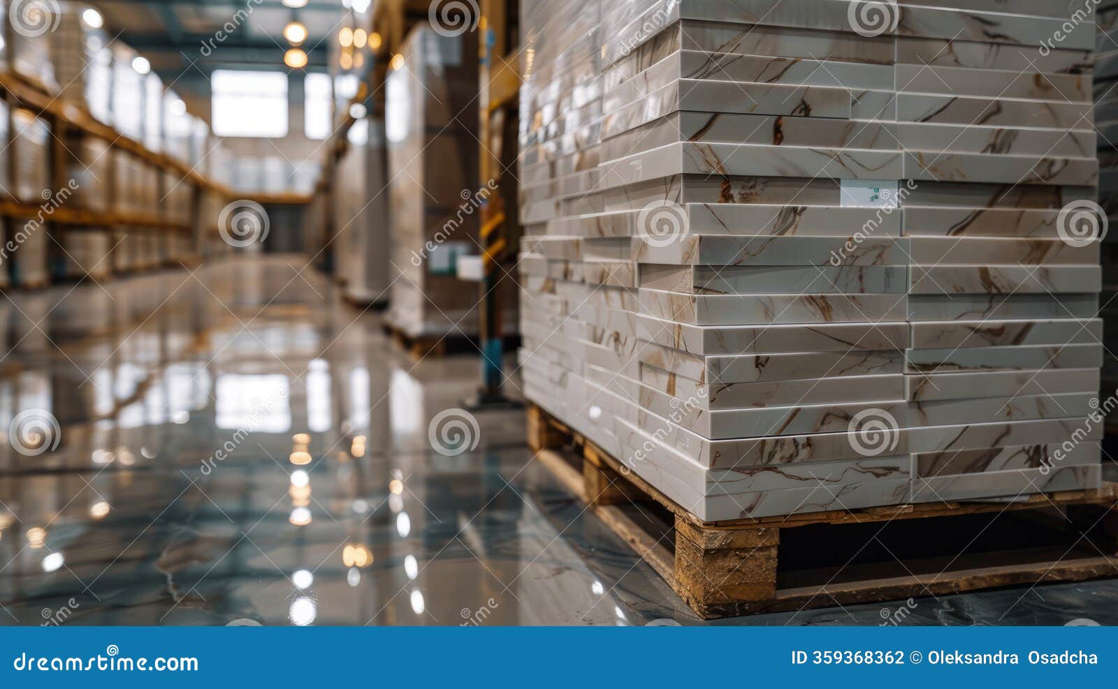 Pallets With Tiles. Repair Of The Sidewalk, Replacement Of Tiles In The ...
