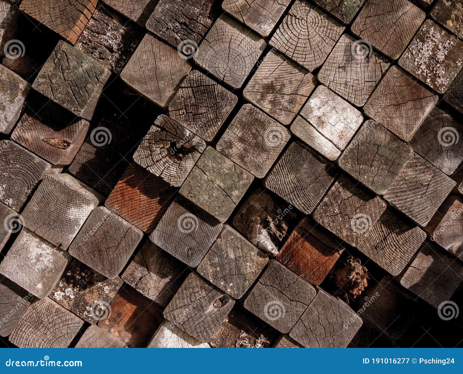 Stacked 4x4 timber posts stock image. Image of lumber - 191016277