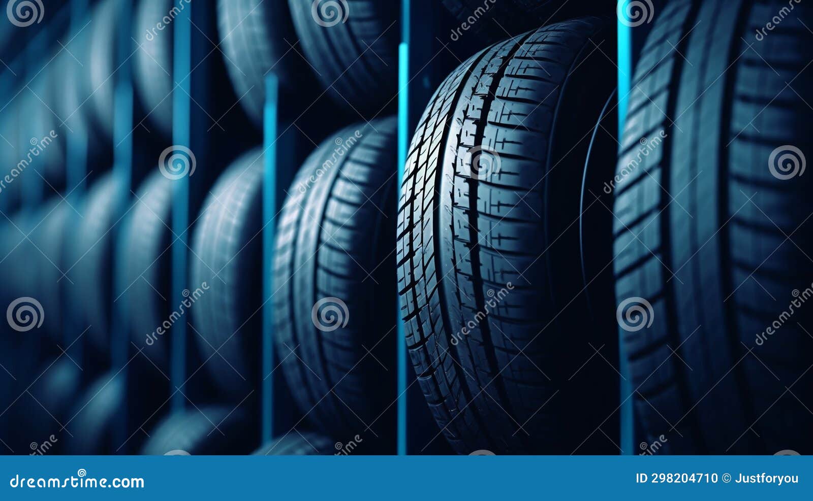 Stacked Tires in Storage Warehouse. Generative Ai Stock Illustration ...