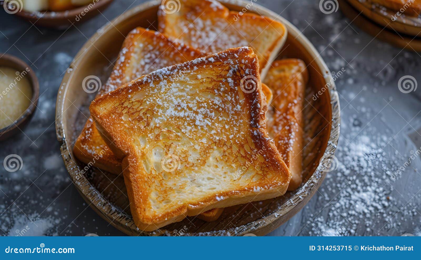 Stacked Toast in a Studio Set for a Simple Breakfast Stock Illustration ...