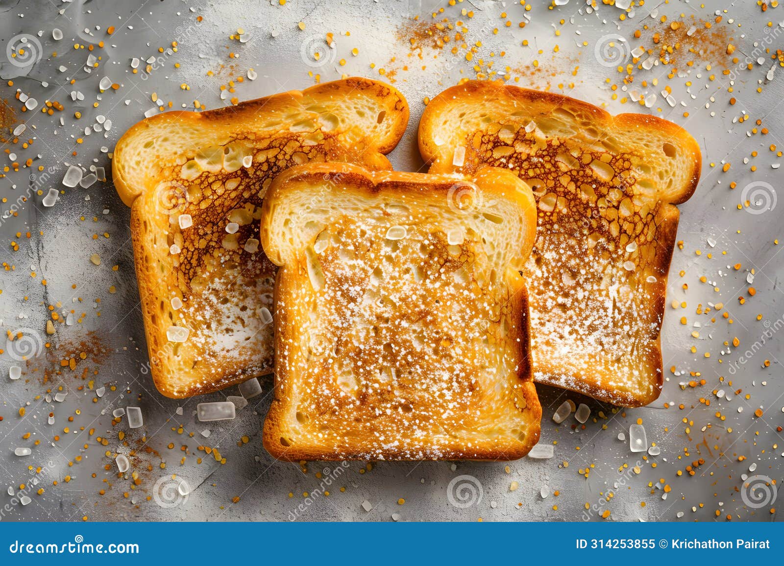 Stacked Toast in a Studio Set for a Simple Breakfast Stock Illustration ...