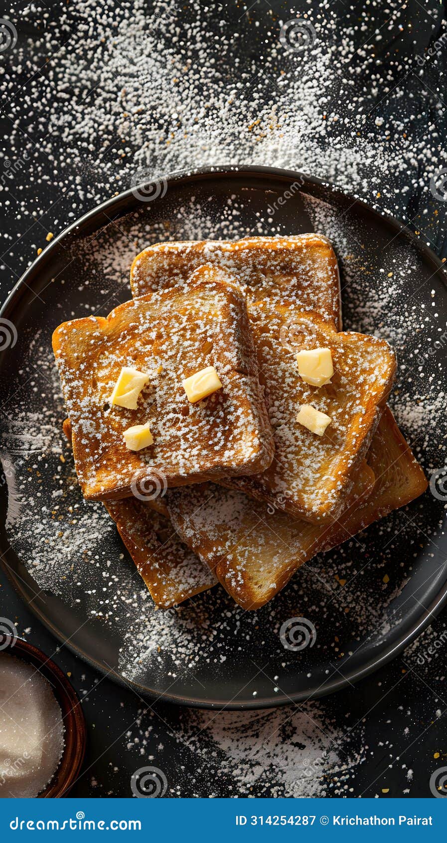 Stacked Toast in a Studio Set for a Simple Breakfast Stock Illustration ...