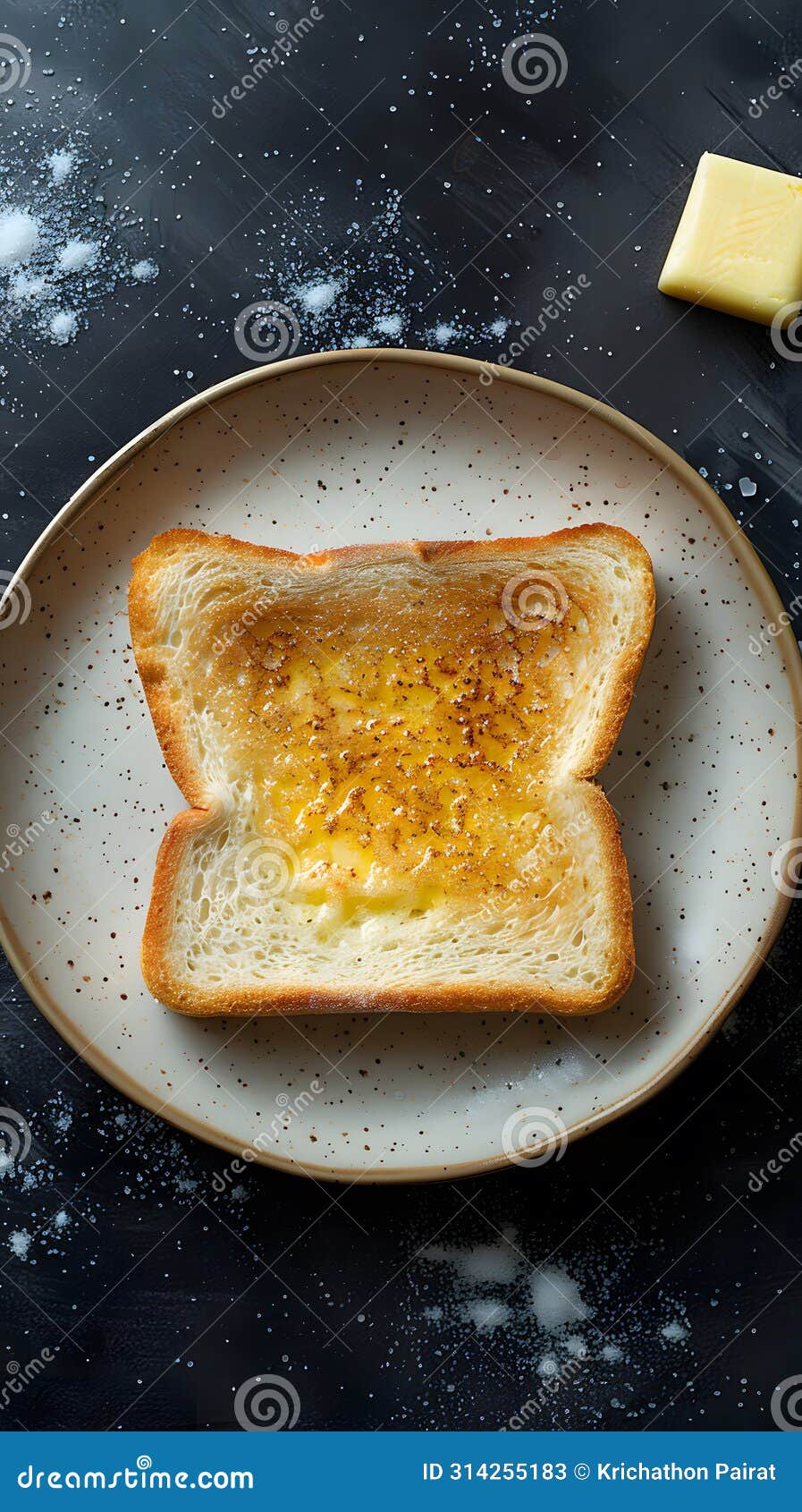 Stacked Toast in a Studio Set for a Simple Breakfast Stock Illustration ...