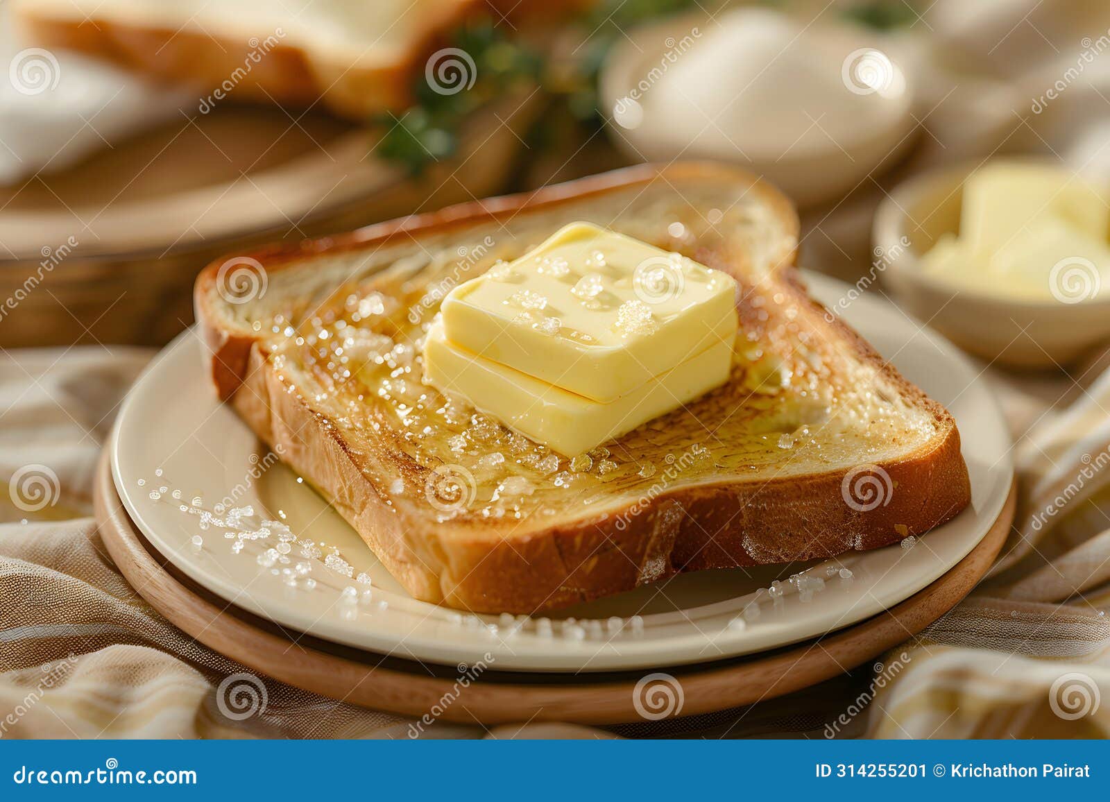 Stacked Toast in a Studio Set for a Simple Breakfast Stock Illustration ...