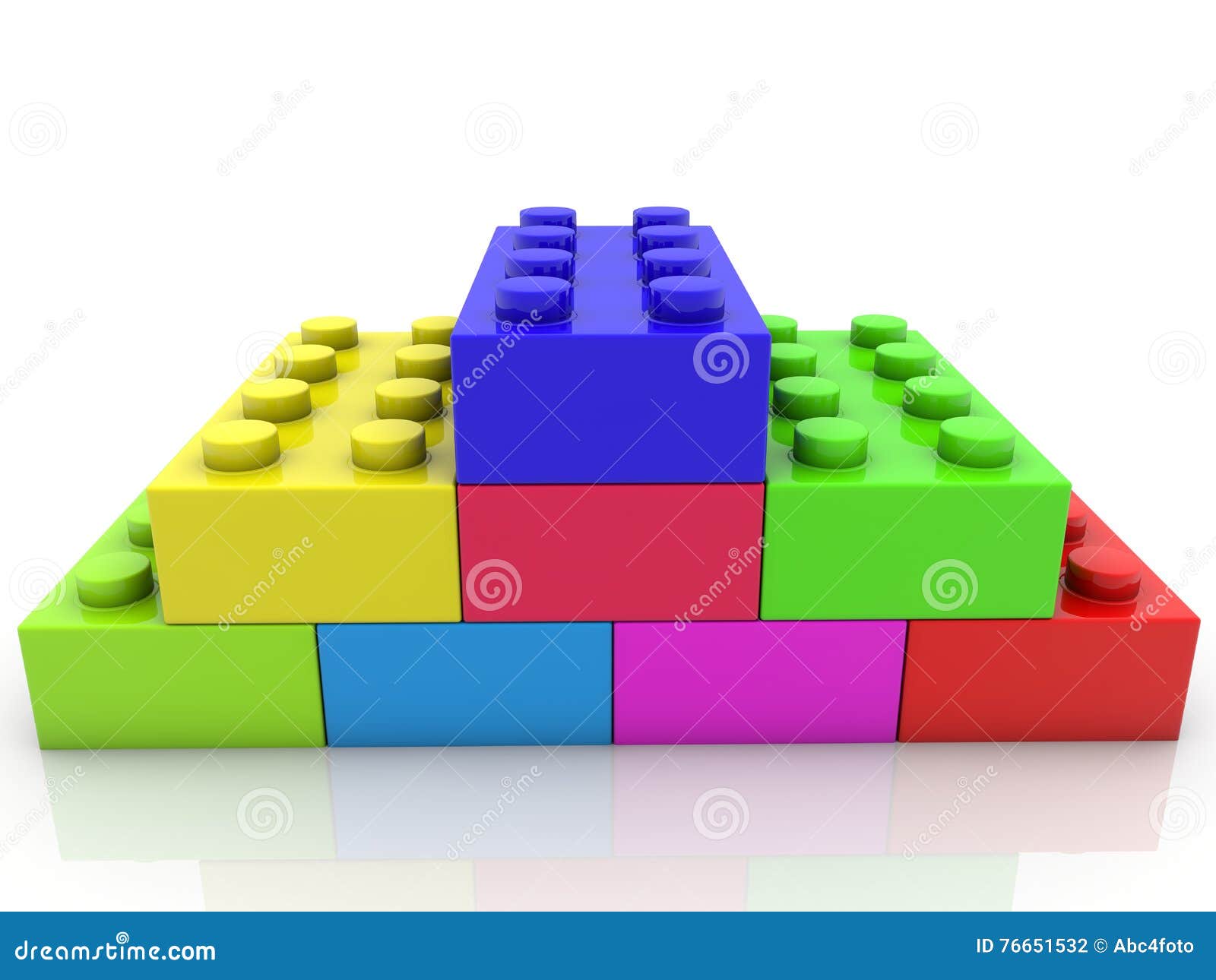 Stacked Toy Bricks in Various Colors Stock Illustration - Illustration ...