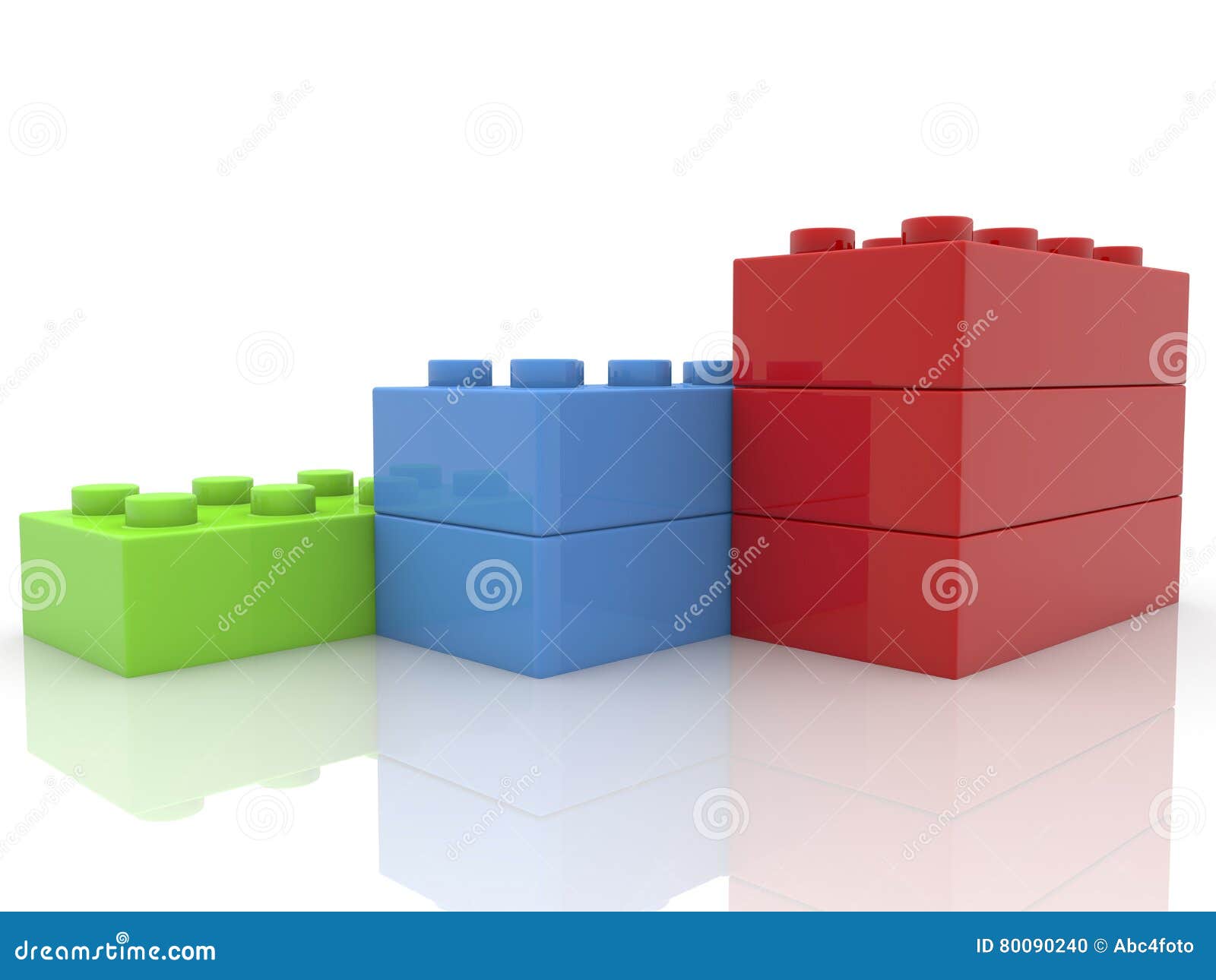 Stacked Toy Bricks on White Stock Illustration - Illustration of ...