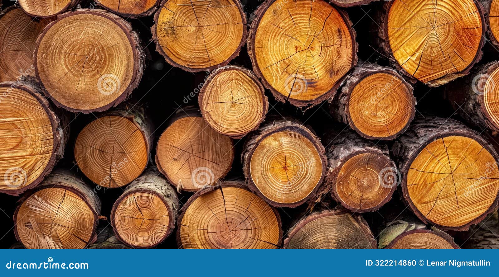 Stacked Tree Logs Depicting Different Deforestation Aspects Stock Photo ...