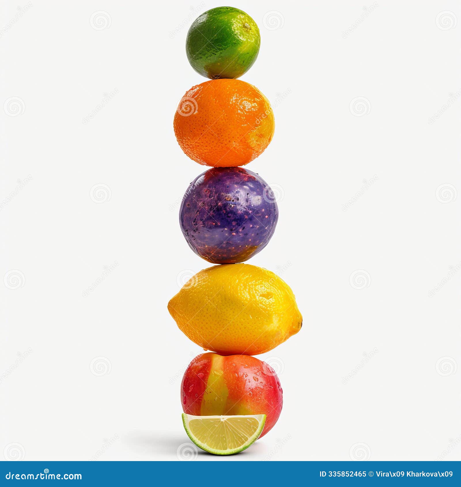 Stacked Tropical Fruits of Balance and Harmony Stock Illustration ...