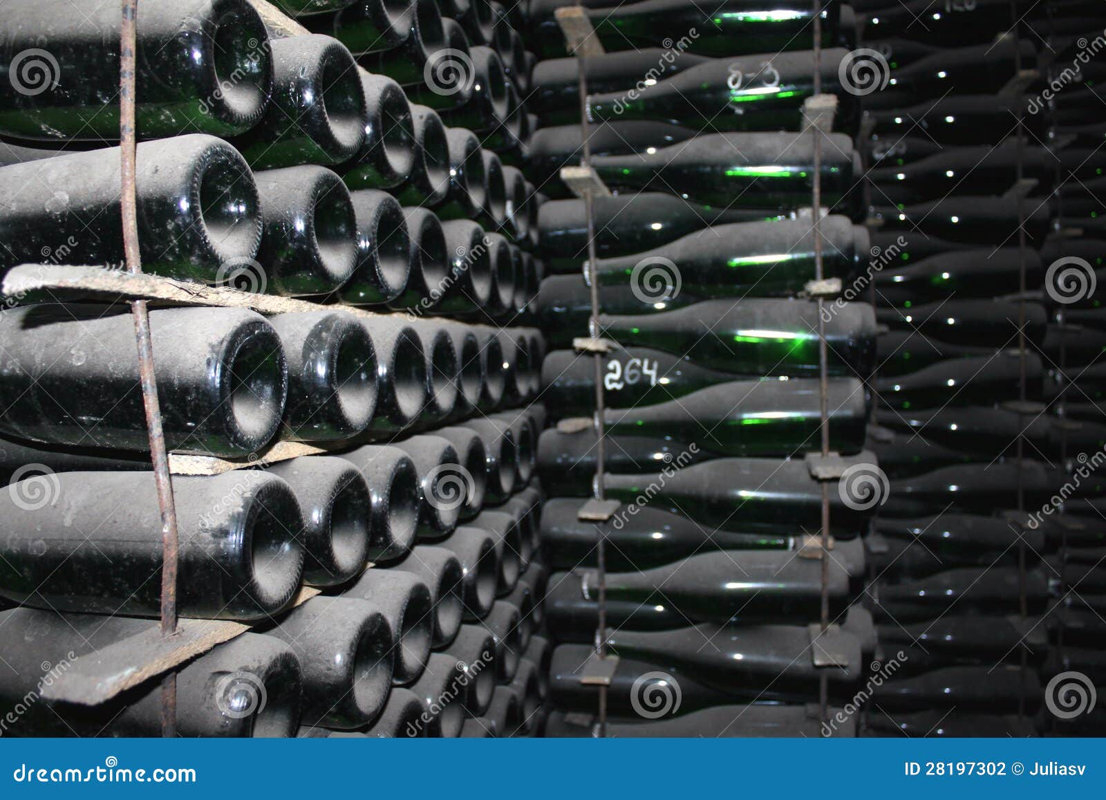 Stacked Up Wine Bottles in the Cellar Stock Photo - Image of barrel ...