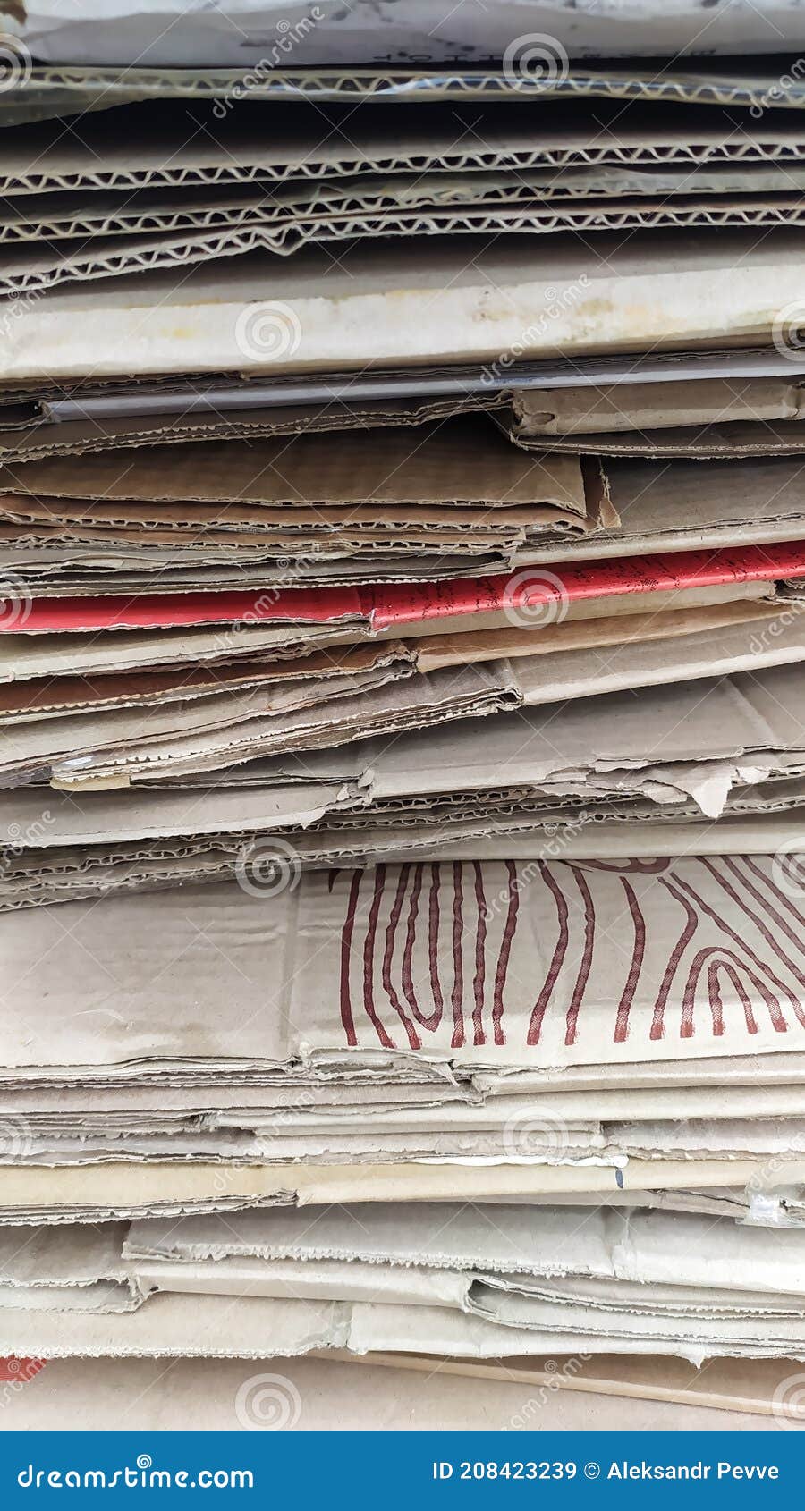 Stacked Various Thin Materials Stock Image - Image of crumple, brown ...