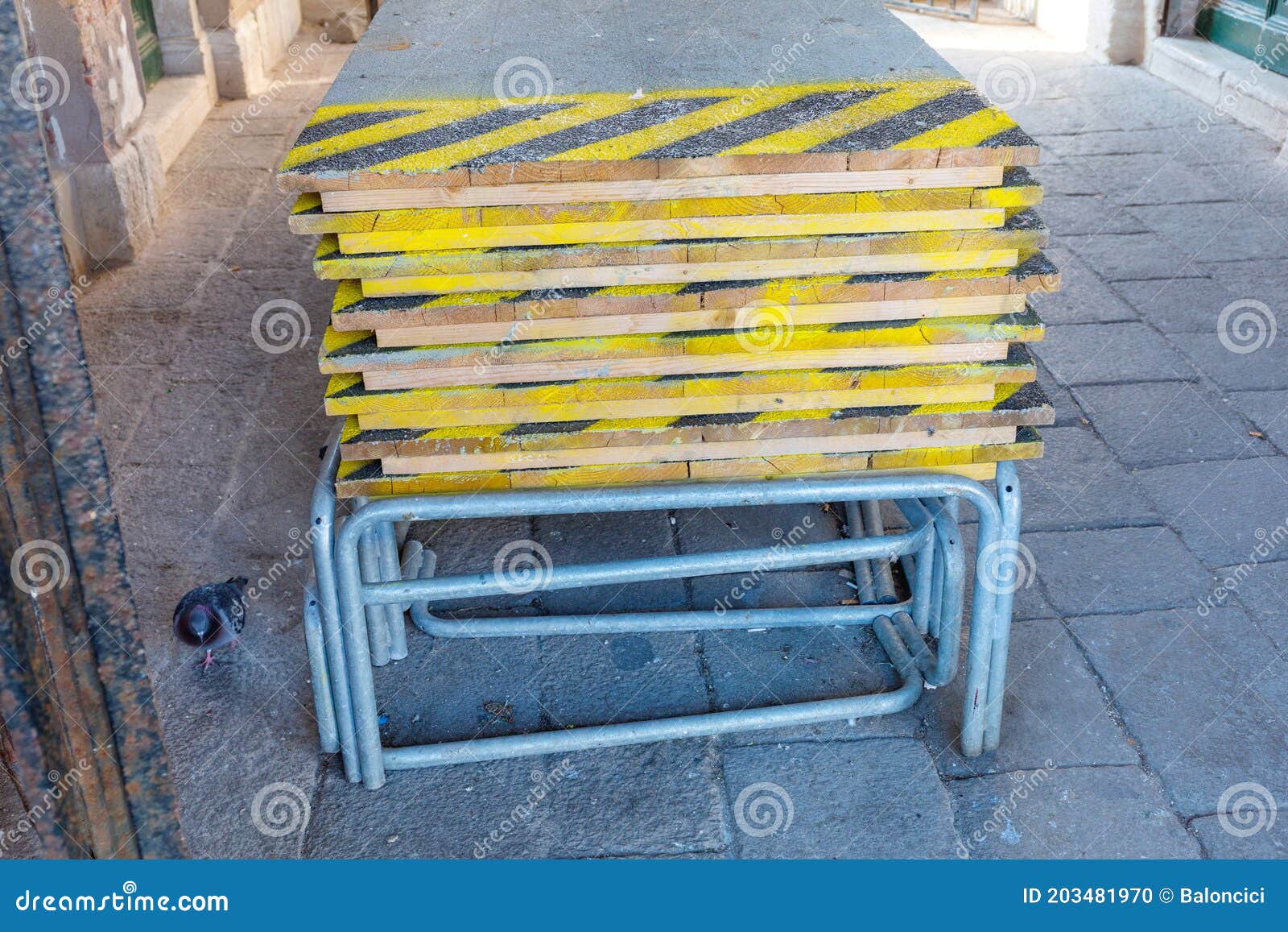 Stacked Walk Boards stock photo. Image of device, venice - 203481970