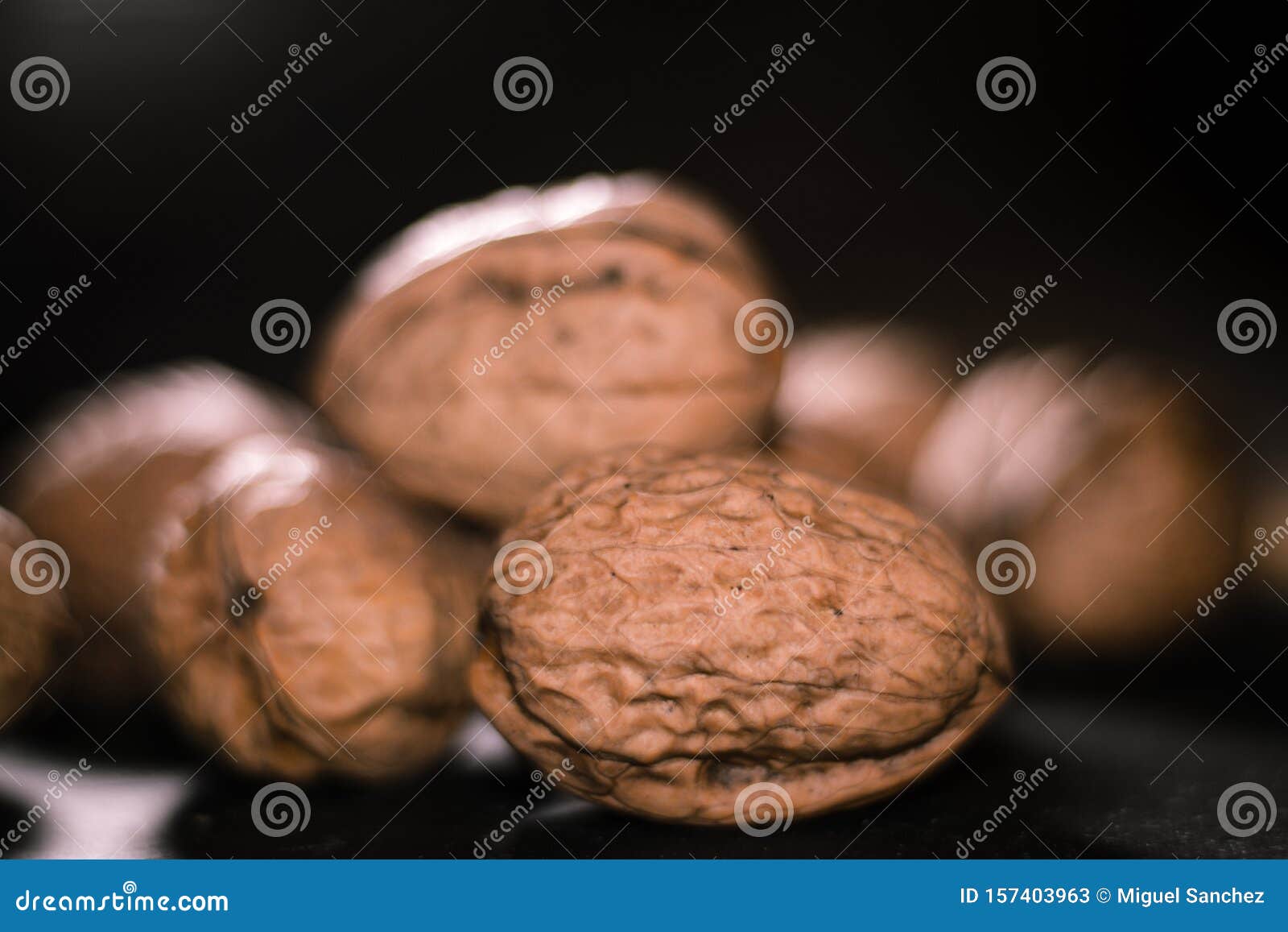 Stacked Walnuts with Black Background Stock Image - Image of brazil ...