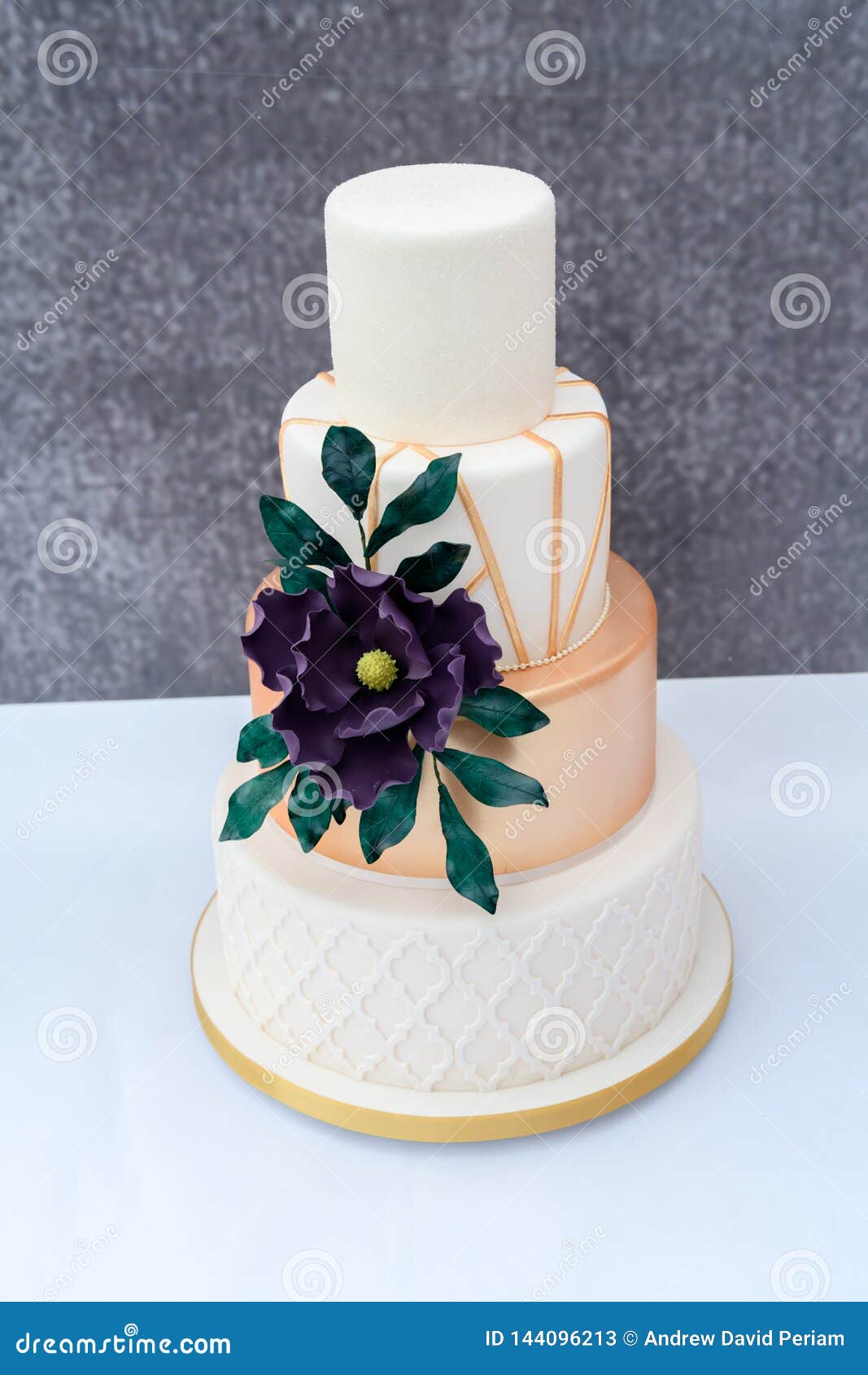 Stacked Wedding Cake stock image. Image of bliss, flower - 144096213