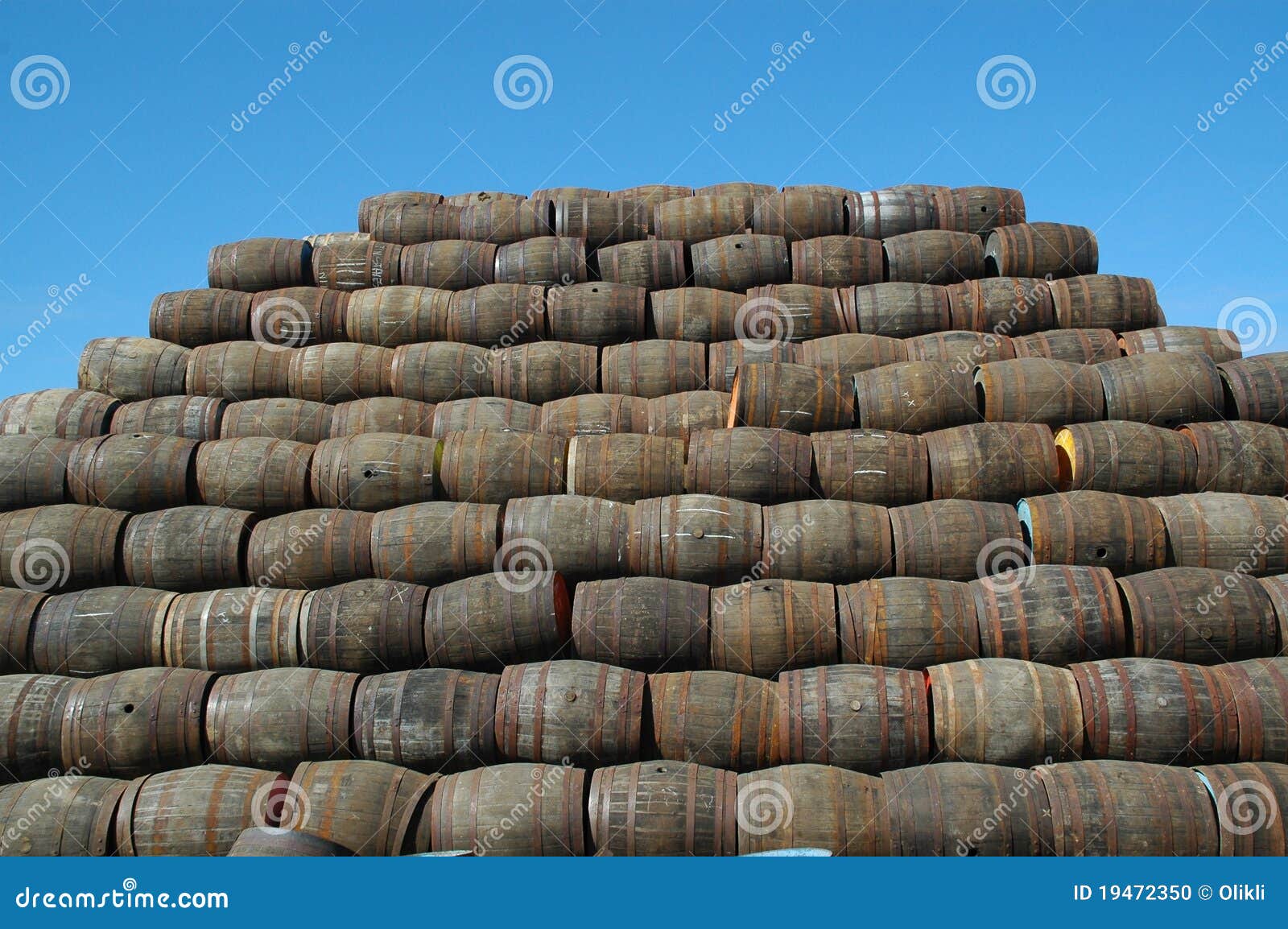 Stacked whisky barrels stock photo. Image of barrel, wood - 19472350