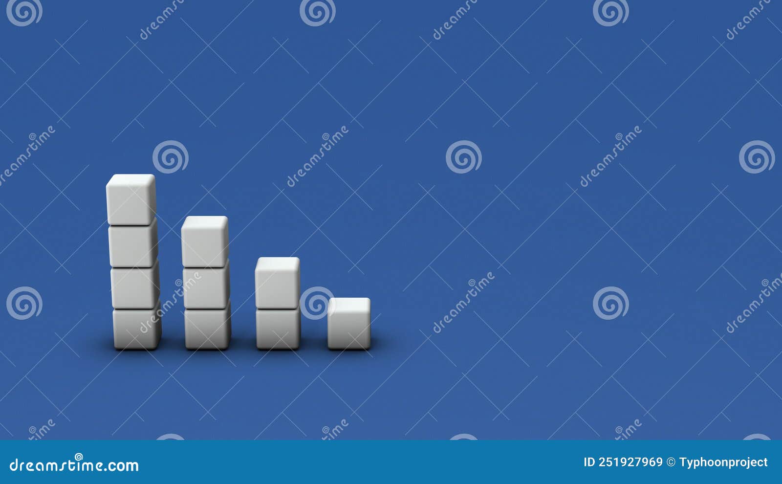 Stacked White Blocks. Graph Rising To The Right. Growth And Success ...