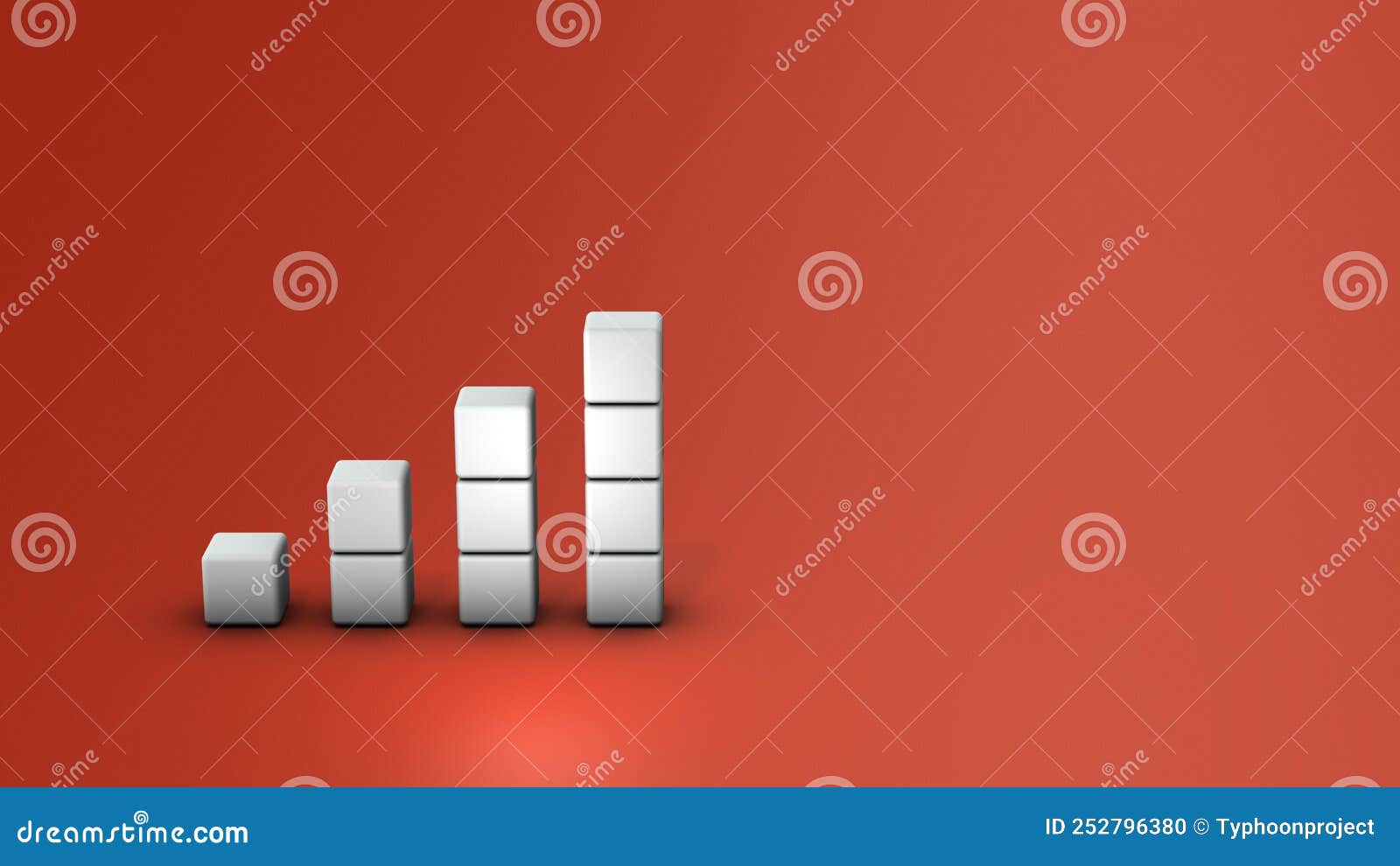 Stacked White Blocks. Upward Sloping Graph. Growth and Booming Concept ...