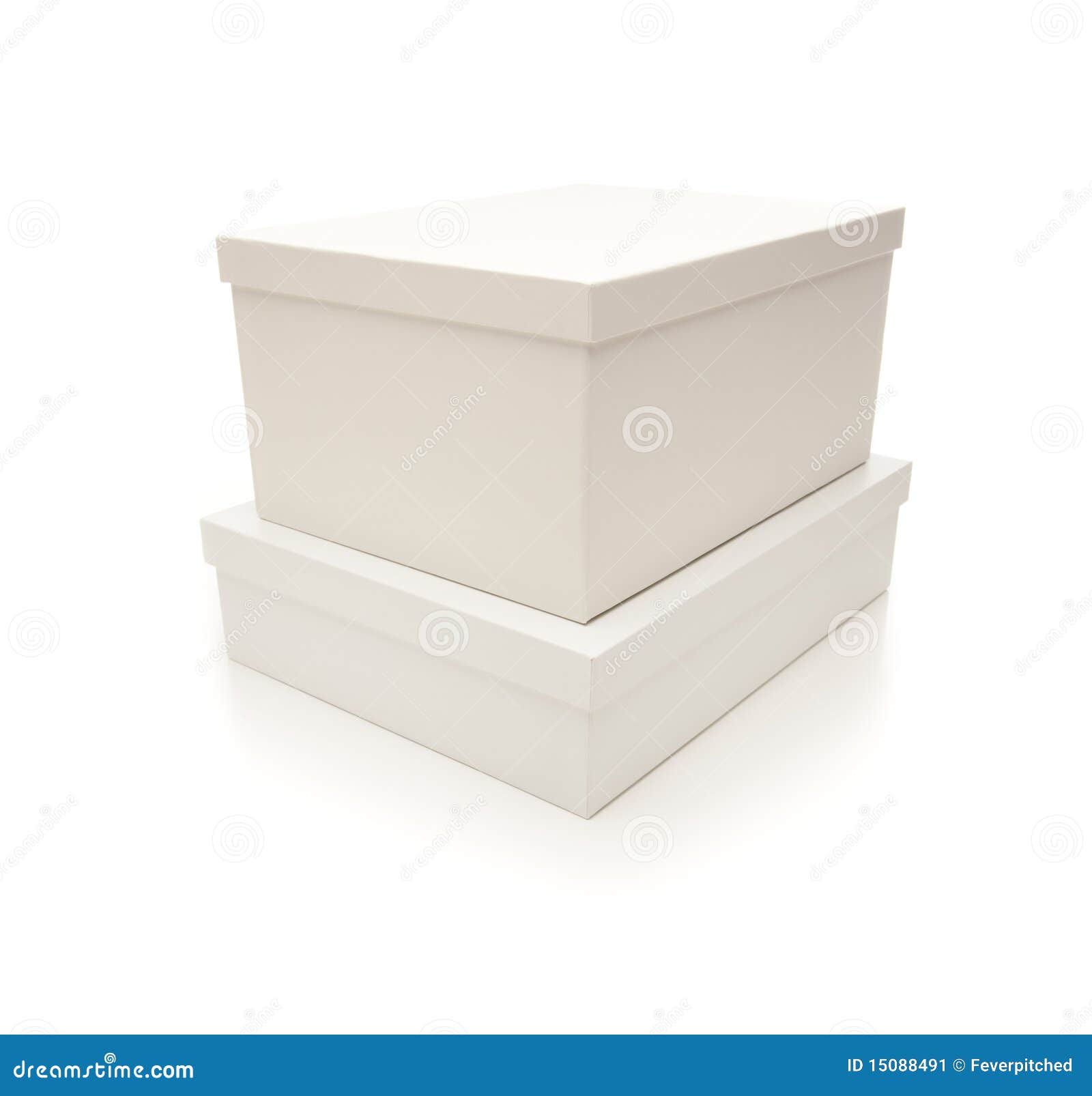 Stacked White Boxes with Lids Isolated Stock Image - Image of carton ...