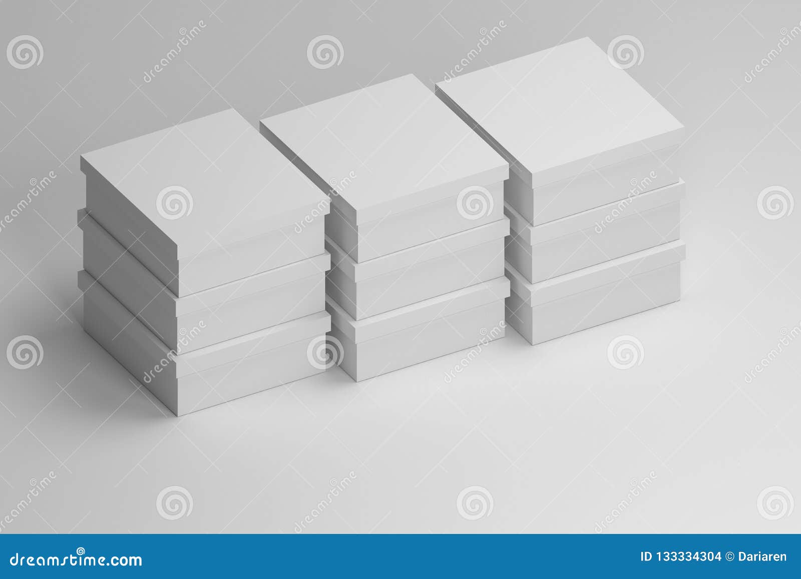 Stacked white plain boxes. stock illustration. Illustration of business ...