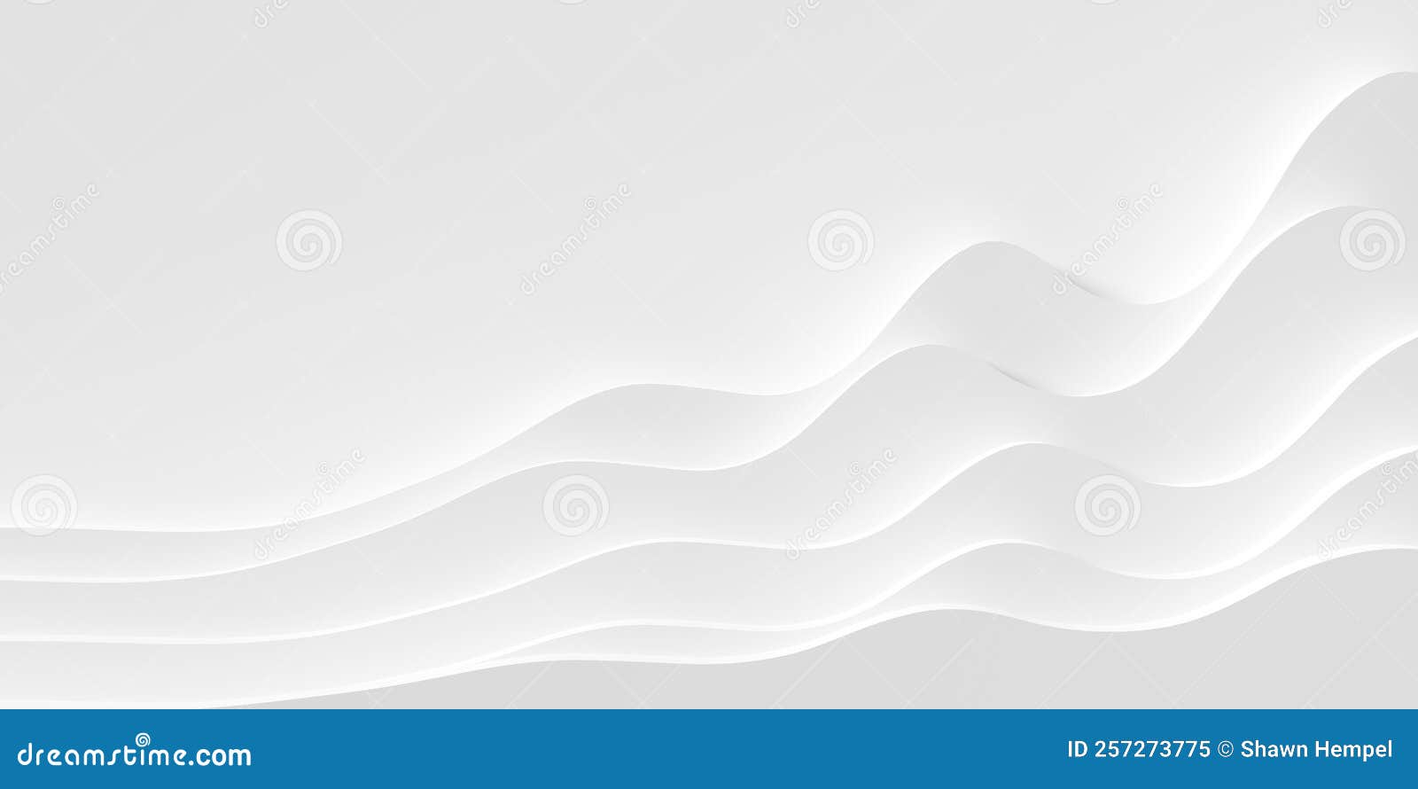 Stacked White Rising Abstract Wave Shapes Over White Background ...