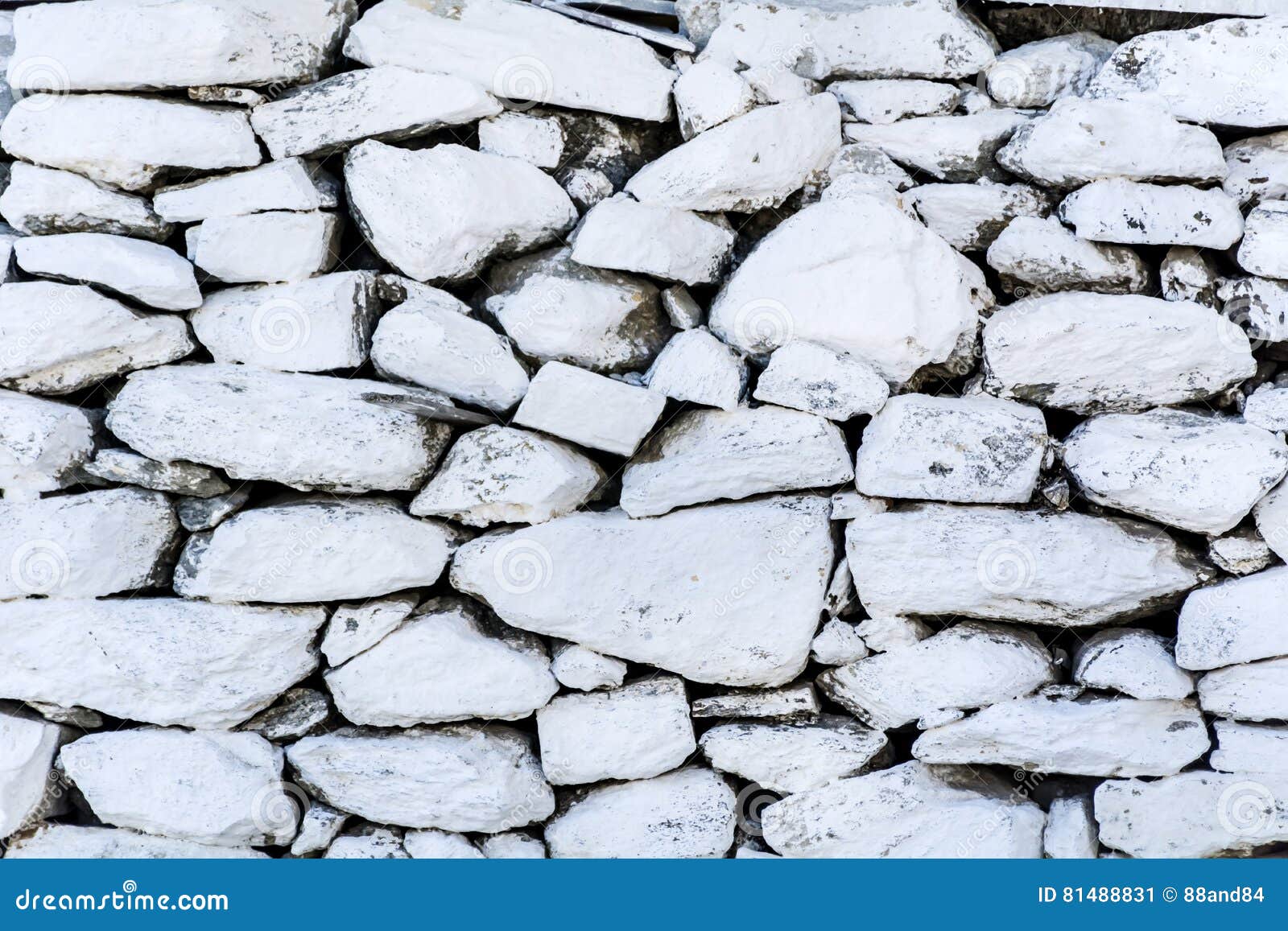 Stacked White Stone Wall Background Horizontal Stock Image - Image of ...