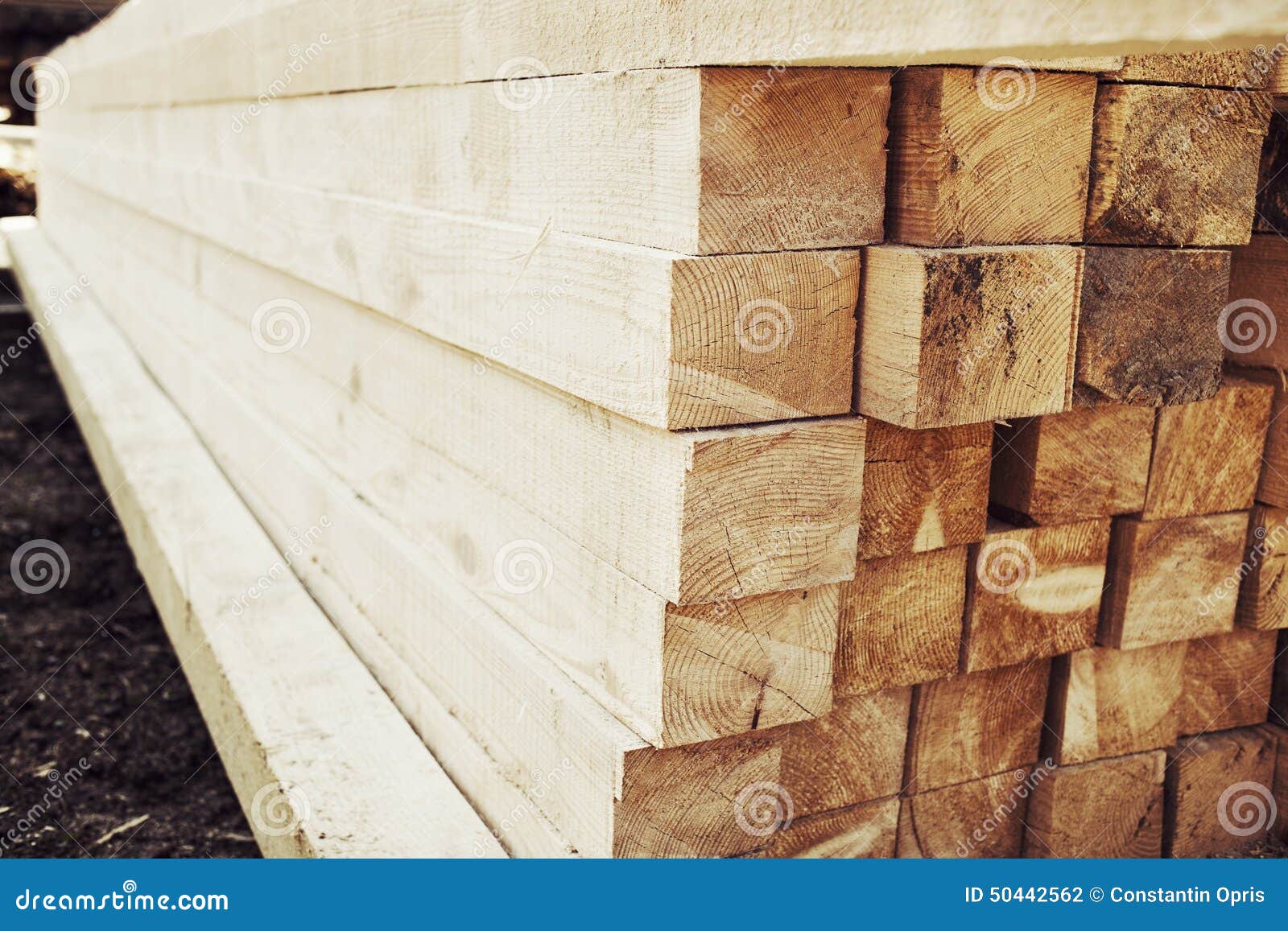 Stacked Wood for Construction Stock Photo - Image of industrial ...