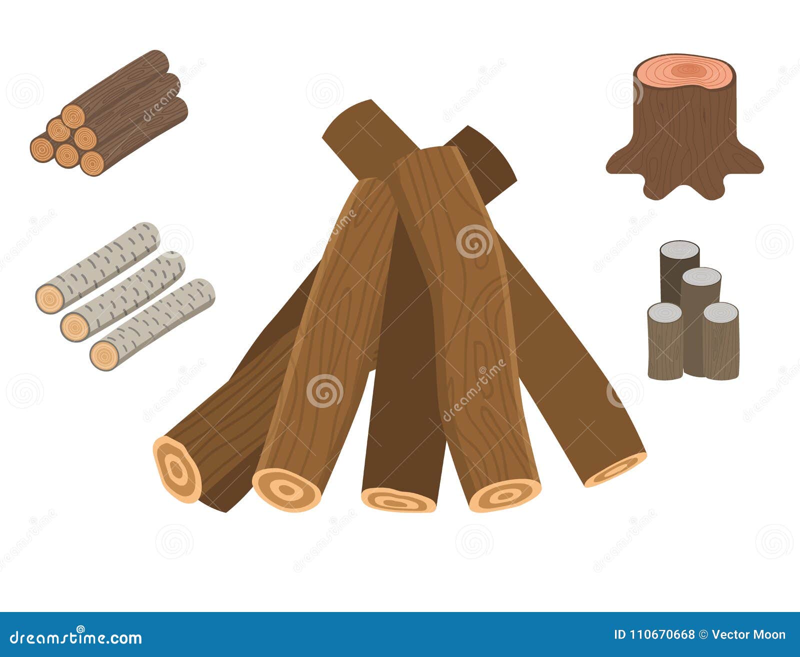 Stacked Wood Vector Pine Timber for Construction Building Cut Stump ...