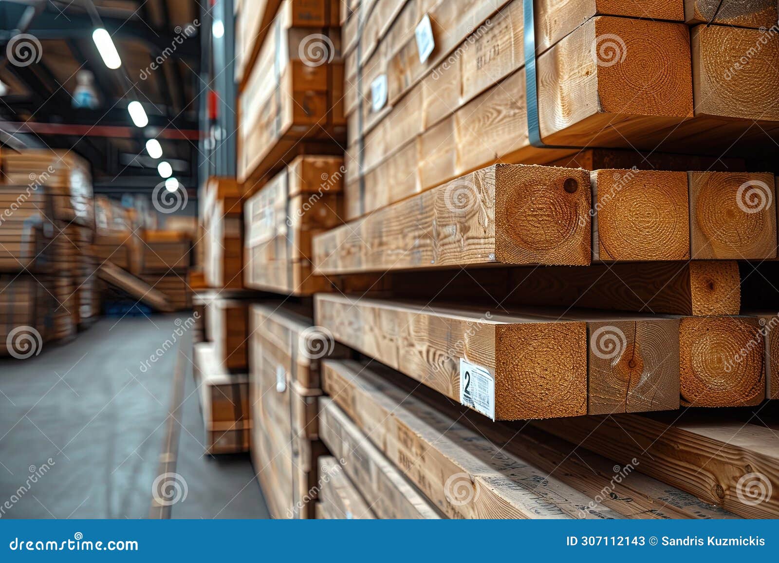 Stacked Wooden Beams in the Warehouse. Generative AI Stock Illustration ...