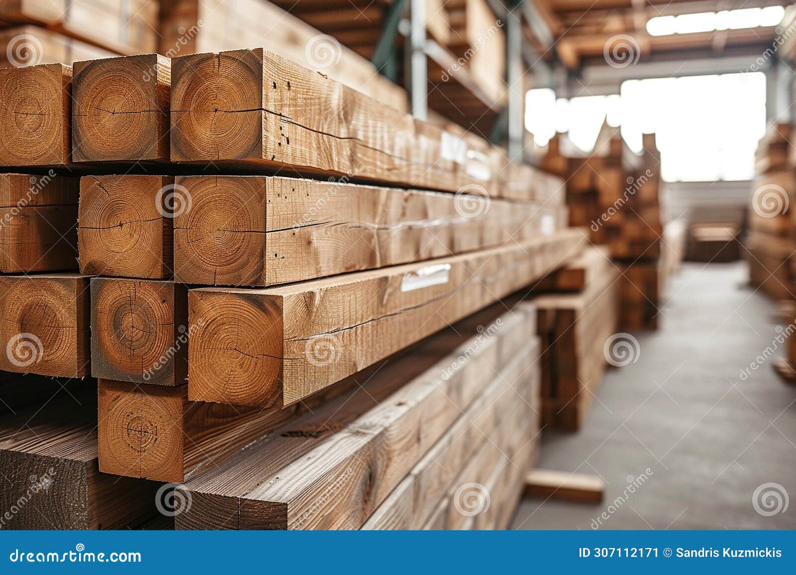 Stacked Wooden Beams in the Warehouse. Generative AI Stock Illustration ...