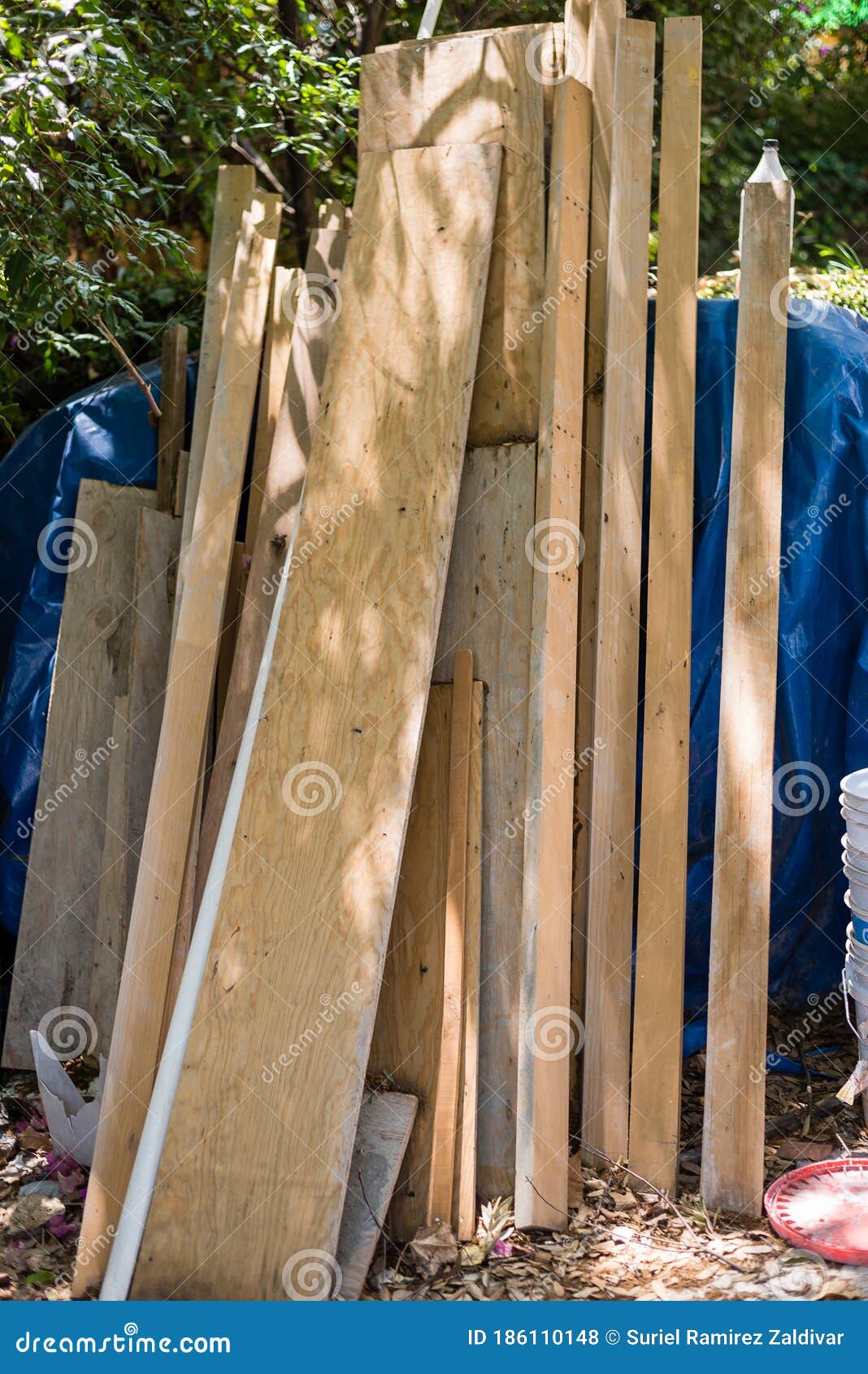 Stacked wooden boards stock photo. Image of abstract - 186110148