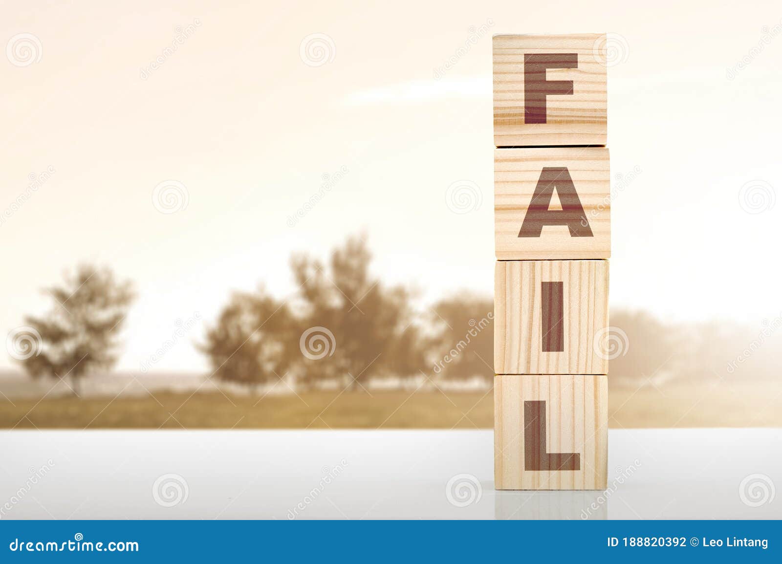 Stacked Wooden Cube with the Fail Letter Stock Photo - Image of sign ...